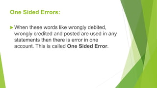 Rectification of errors with accounting terms | PPTX