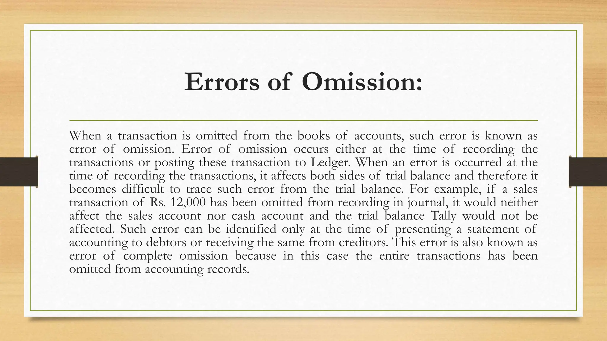 Rectification of error under trial balance | PPTX