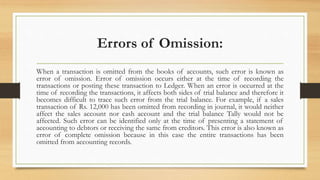 Rectification of error under trial balance | PPTX