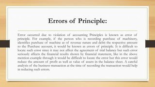 Rectification of error under trial balance | PPTX