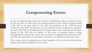 Rectification of error under trial balance | PPTX