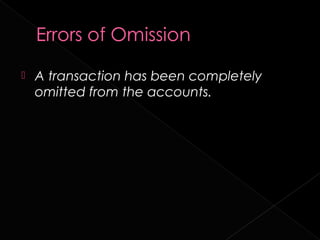 Rectification of errors in accounting | PPT
