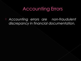 Rectification of errors in accounting | PPT