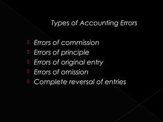 Rectification of errors in accounting | PPT