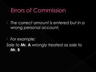Rectification of errors in accounting | PPT