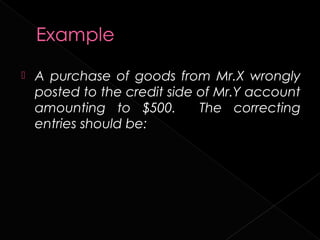 Rectification of errors in accounting | PPT