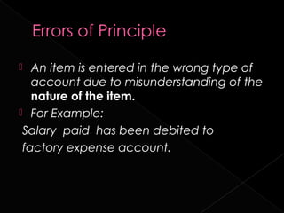 Rectification of errors in accounting | PPT
