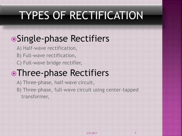Rectifier | PPTX | Consumer Electronics | Technology & Computing