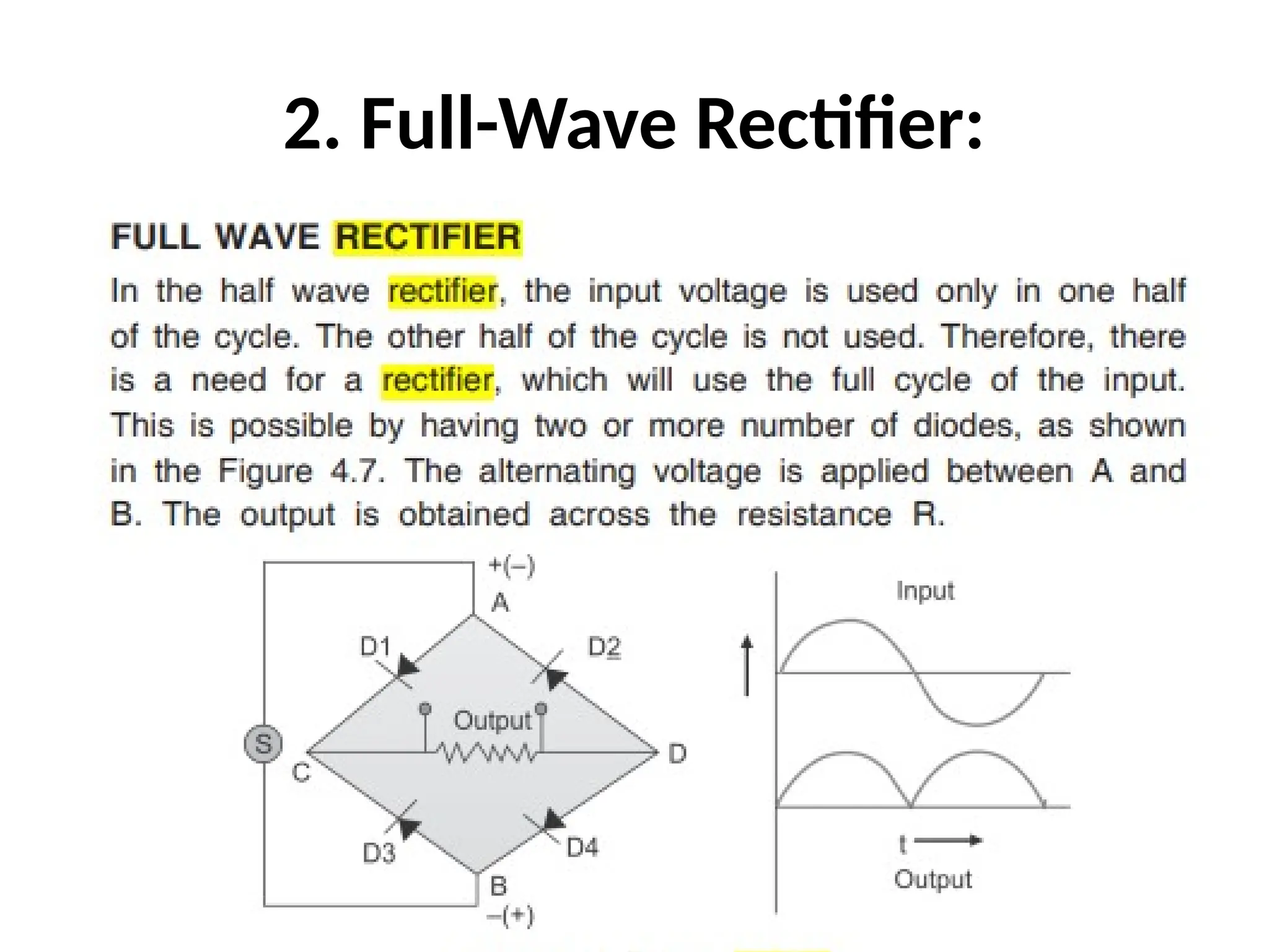 Rectifier half wave and full wave rectifier | PPTX