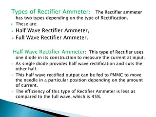Rectifier Ammeter.pptx | Physics | Science
