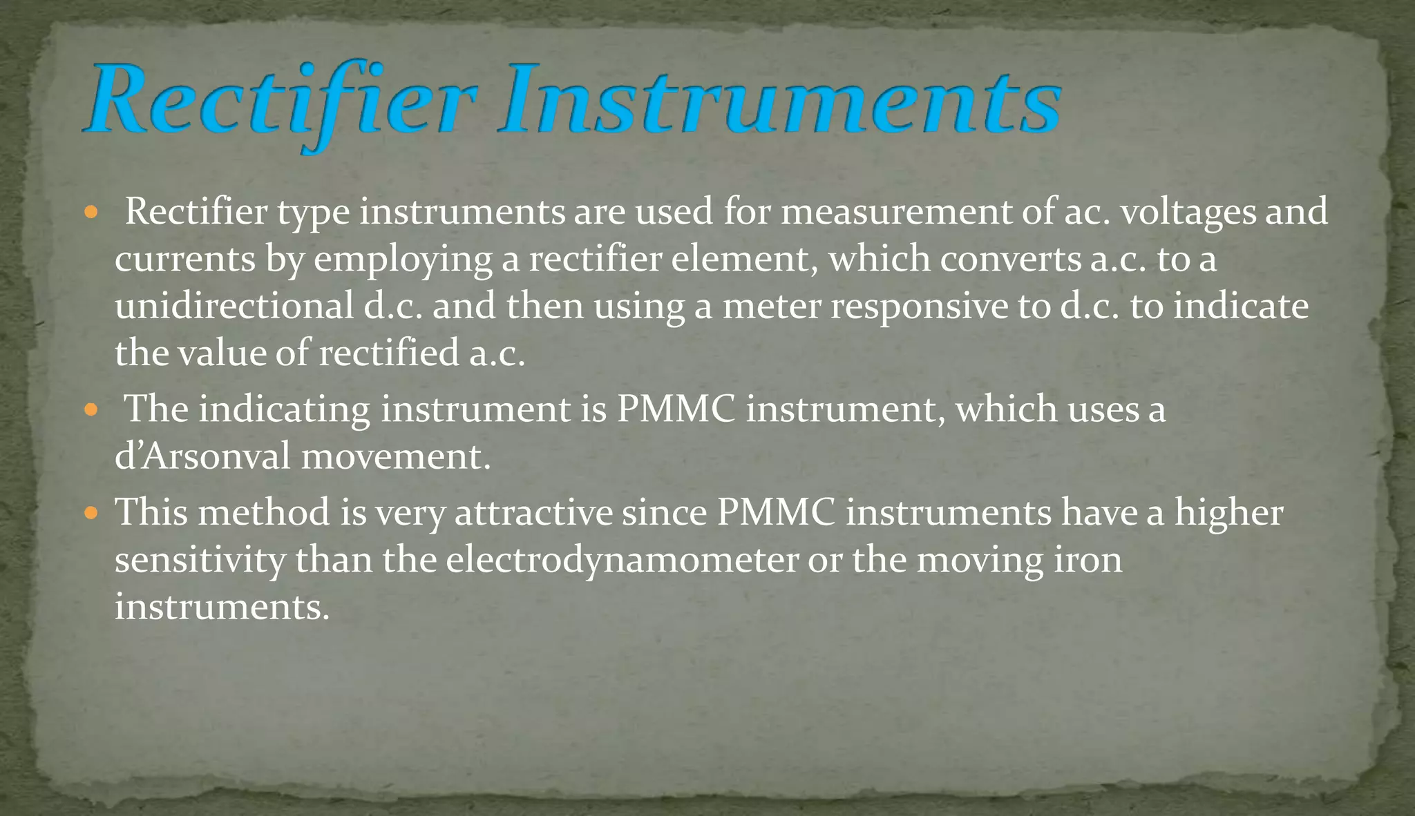 Rectifier and Amplifer instruments | PPTX