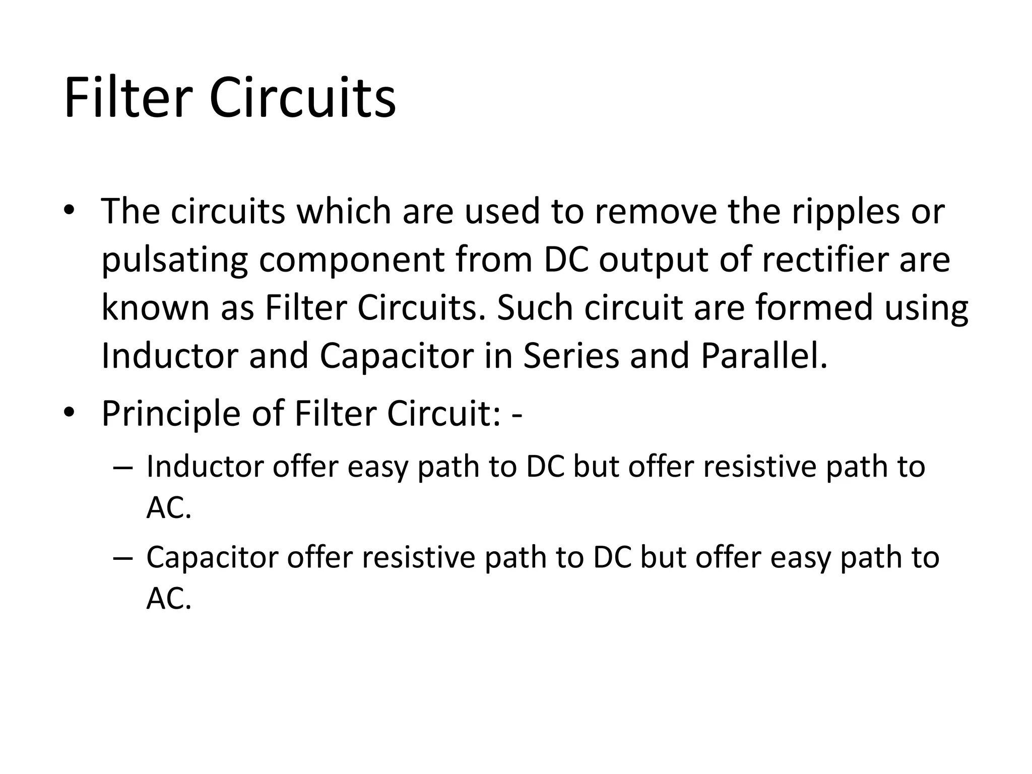 Rectifiers and Filter Circuits | PPTX