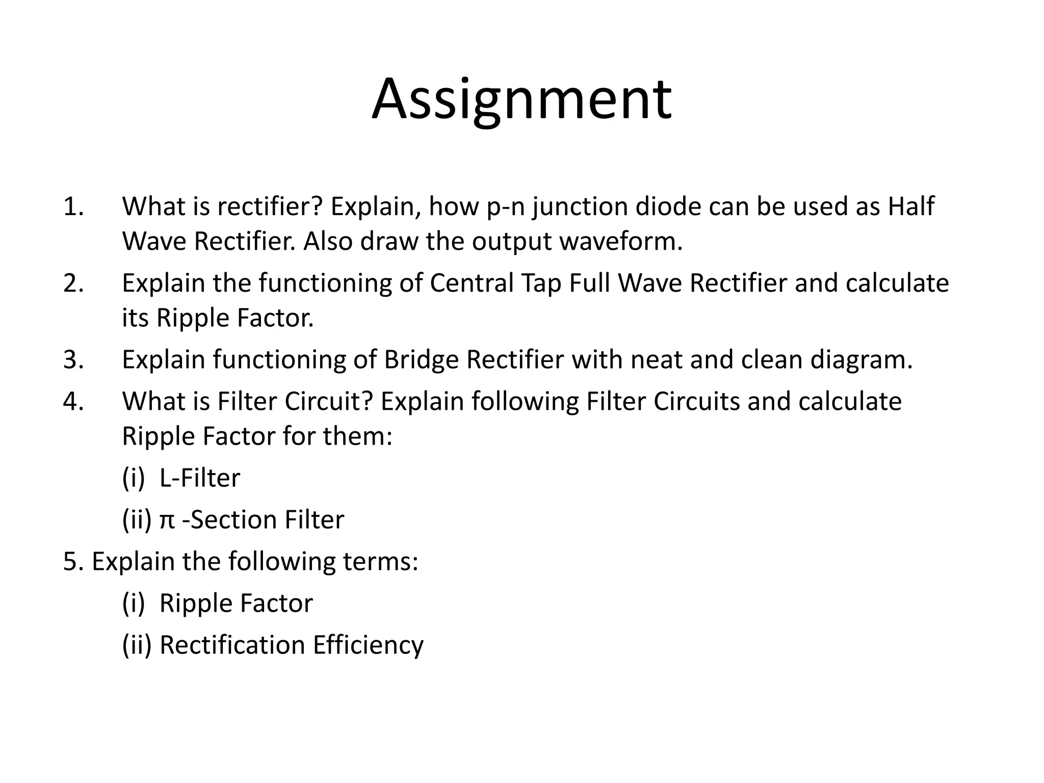 Rectifiers and Filter Circuits | PPTX