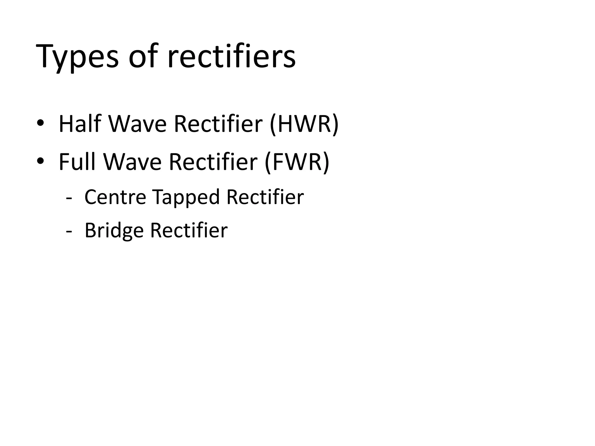 Rectifiers and Filter Circuits | PPTX