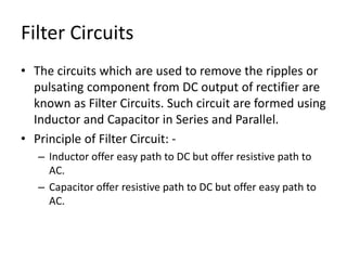 Rectifiers and Filter Circuits | PPTX