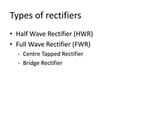 Rectifiers and Filter Circuits | PPTX