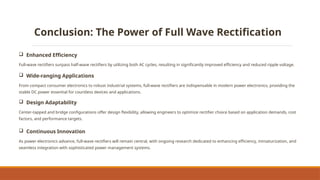 Rectifiers: Types, Applications and Analysis | PPT