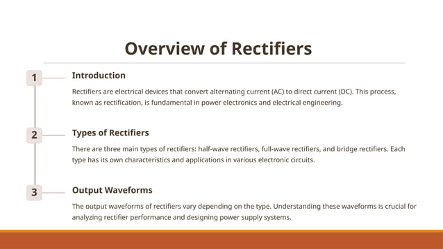 Rectifiers: Types, Applications and Analysis | PPT