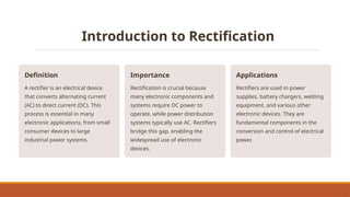 Rectifiers: Types, Applications and Analysis | PPT
