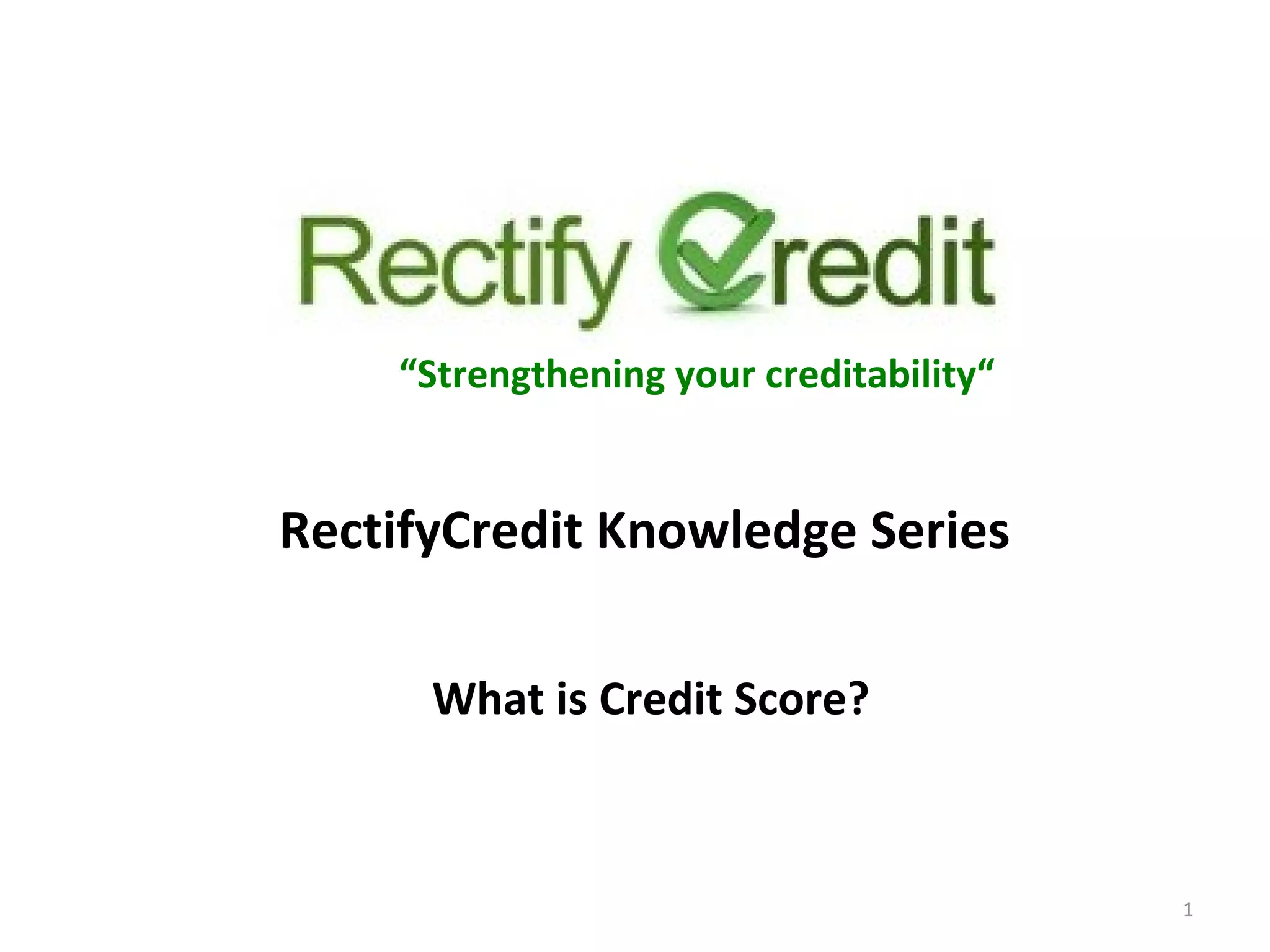 What is Credit Score? | PPT