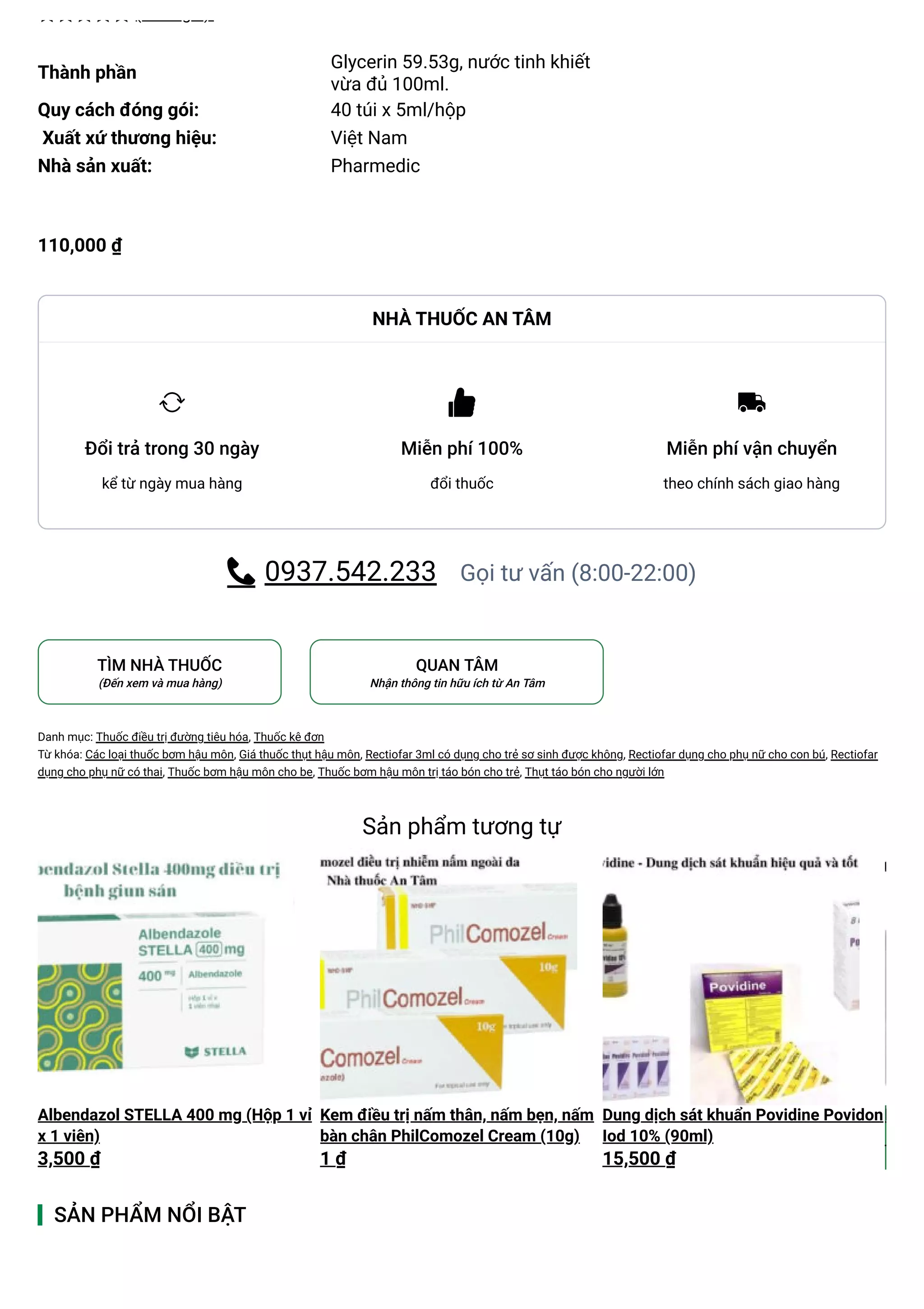 Thuoc Rectiofar: Cong dung, lieu dung va cach dung | PDF