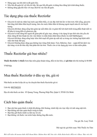 Thuoc Rectiofar: Cong dung, lieu dung va cach dung | PDF