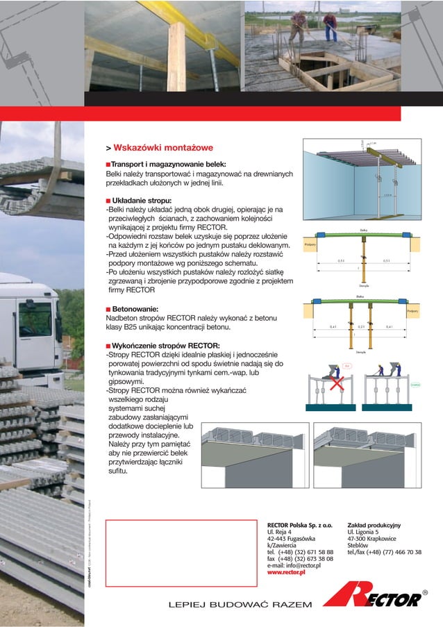 Stropy RECTOR - produkty i porady | PDF