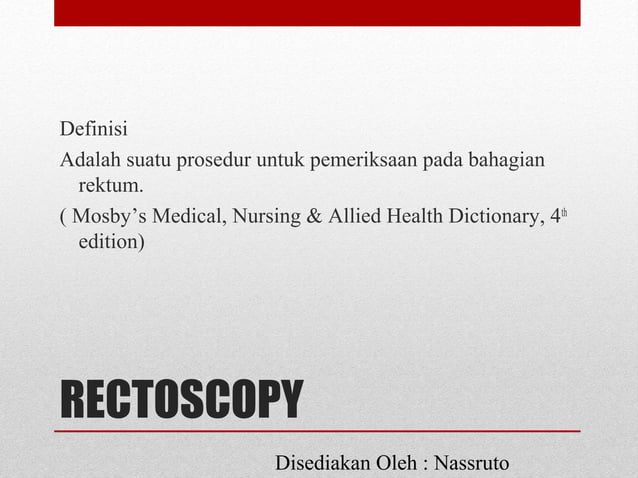Rectoscopy | PPT