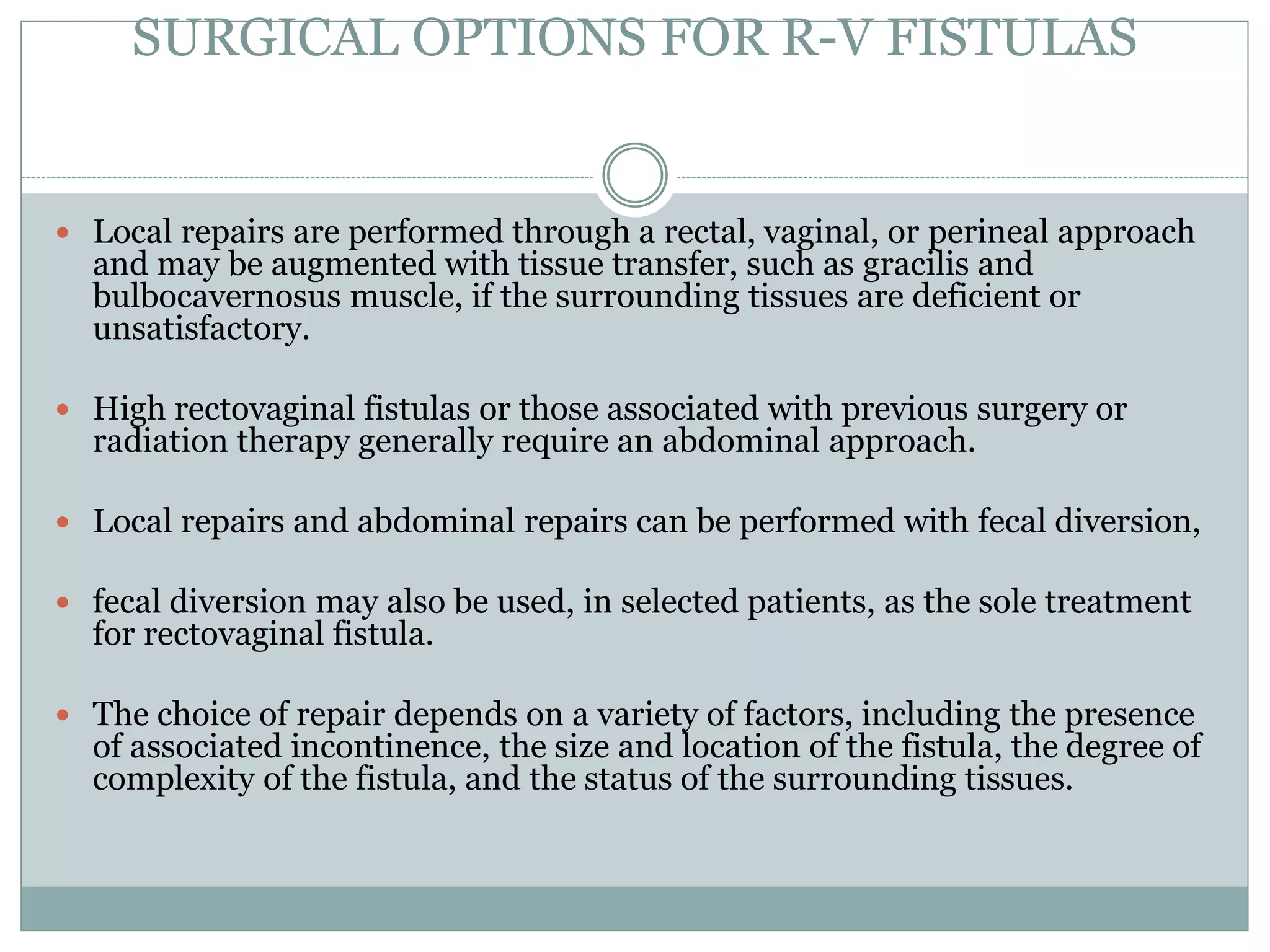 Rectovaginal and rectourethral fistulas | PPTX
