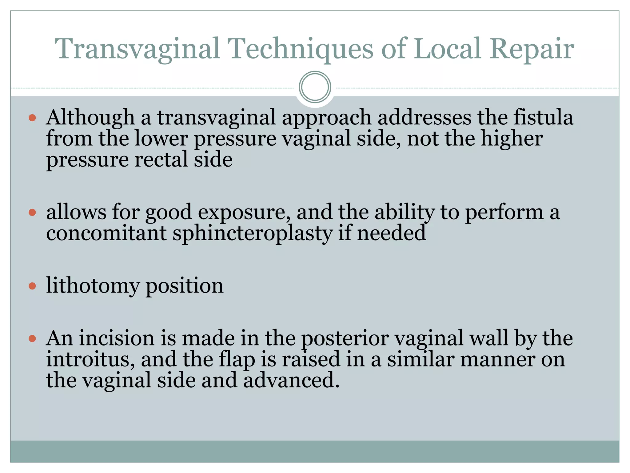 Rectovaginal and rectourethral fistulas | PPTX
