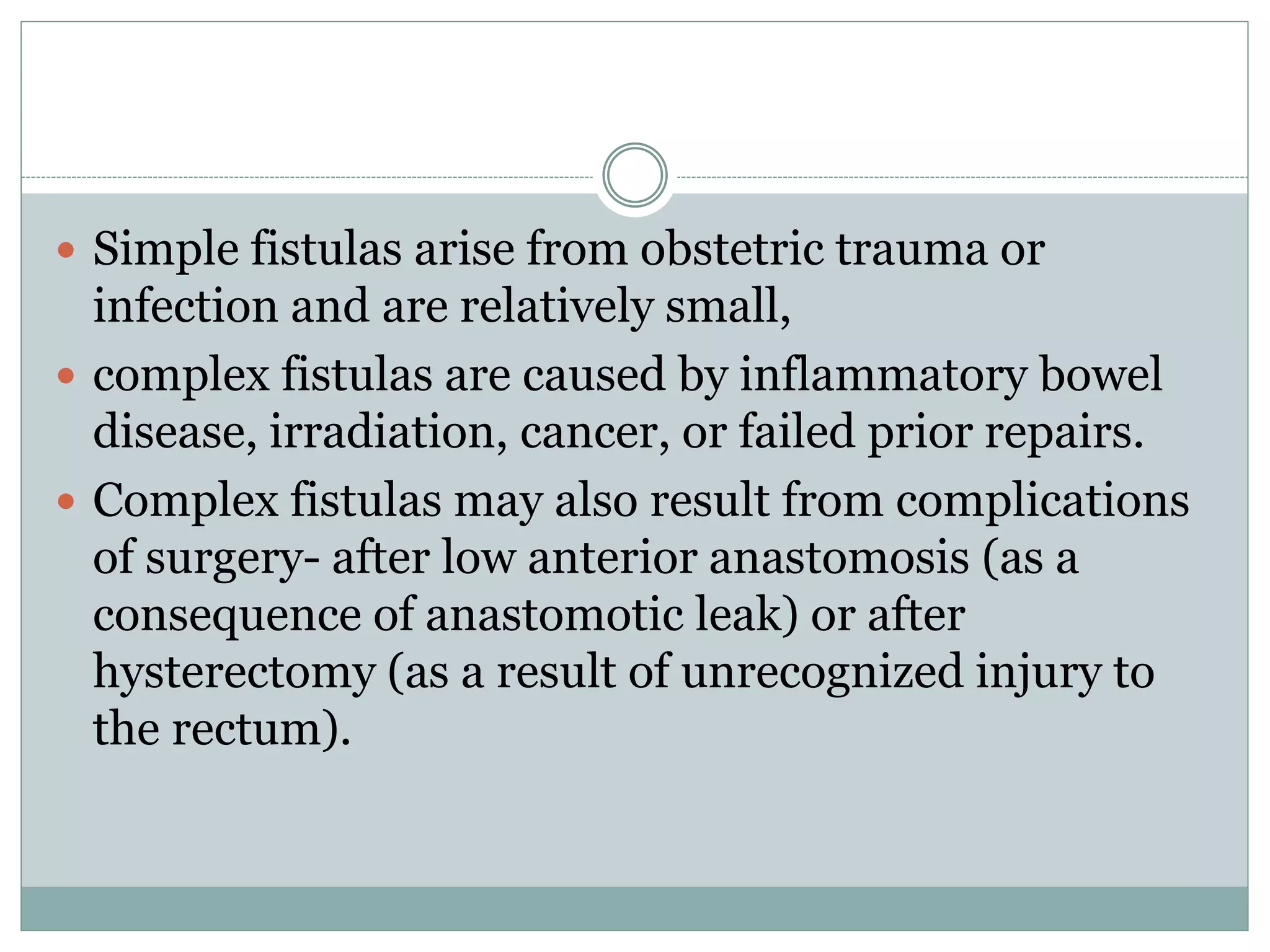 Rectovaginal and rectourethral fistulas | PPTX
