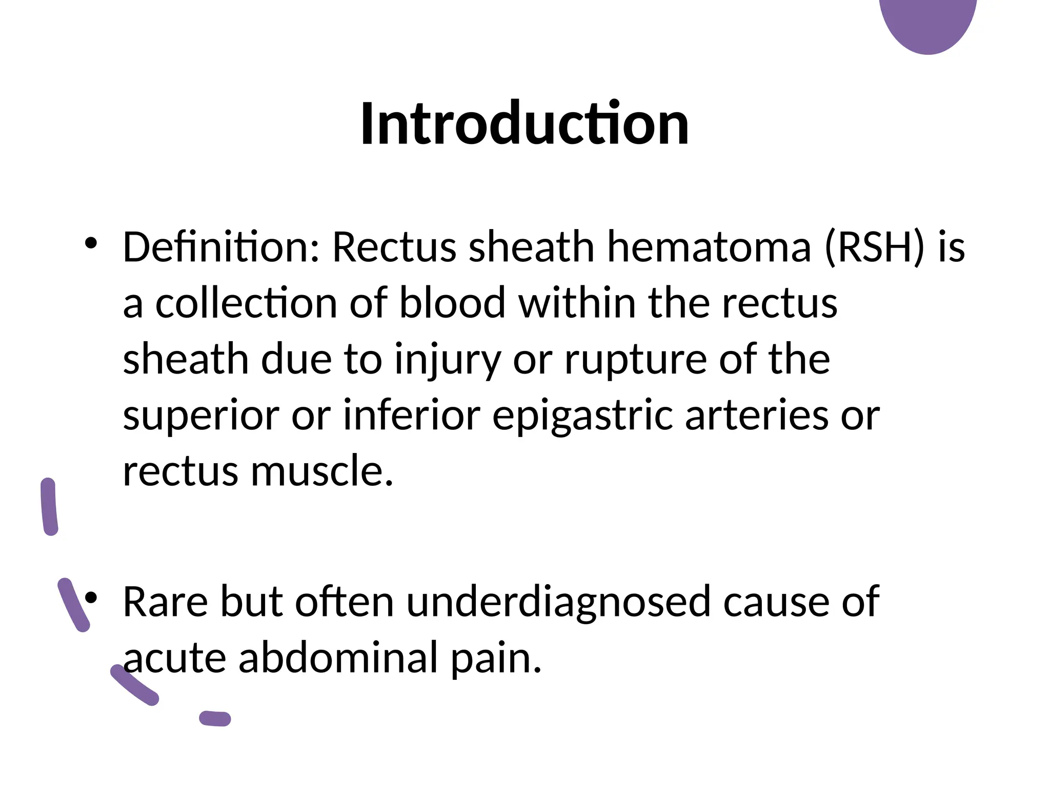 rectus sheath hematoma. surgical aspect | PPT