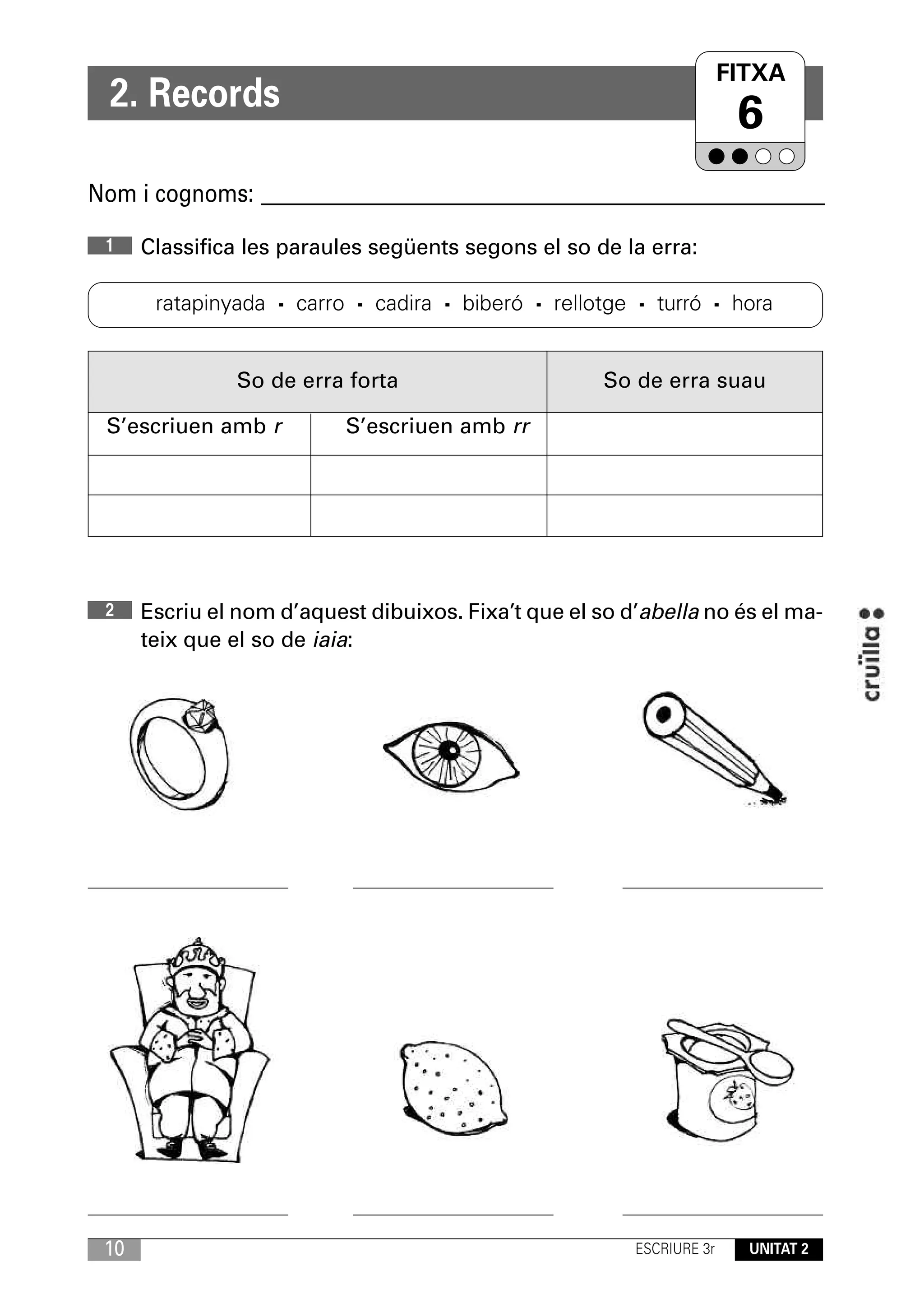 Cuaderno ejercicios de lengua 3r ep, catalán | PDF