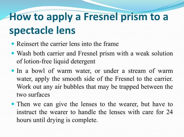 Recumbent prisms and fresnel prisms | PPTX