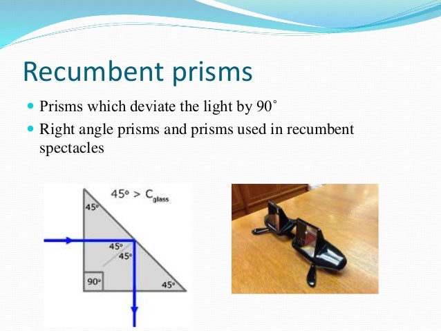 Recumbent prisms and fresnel prisms