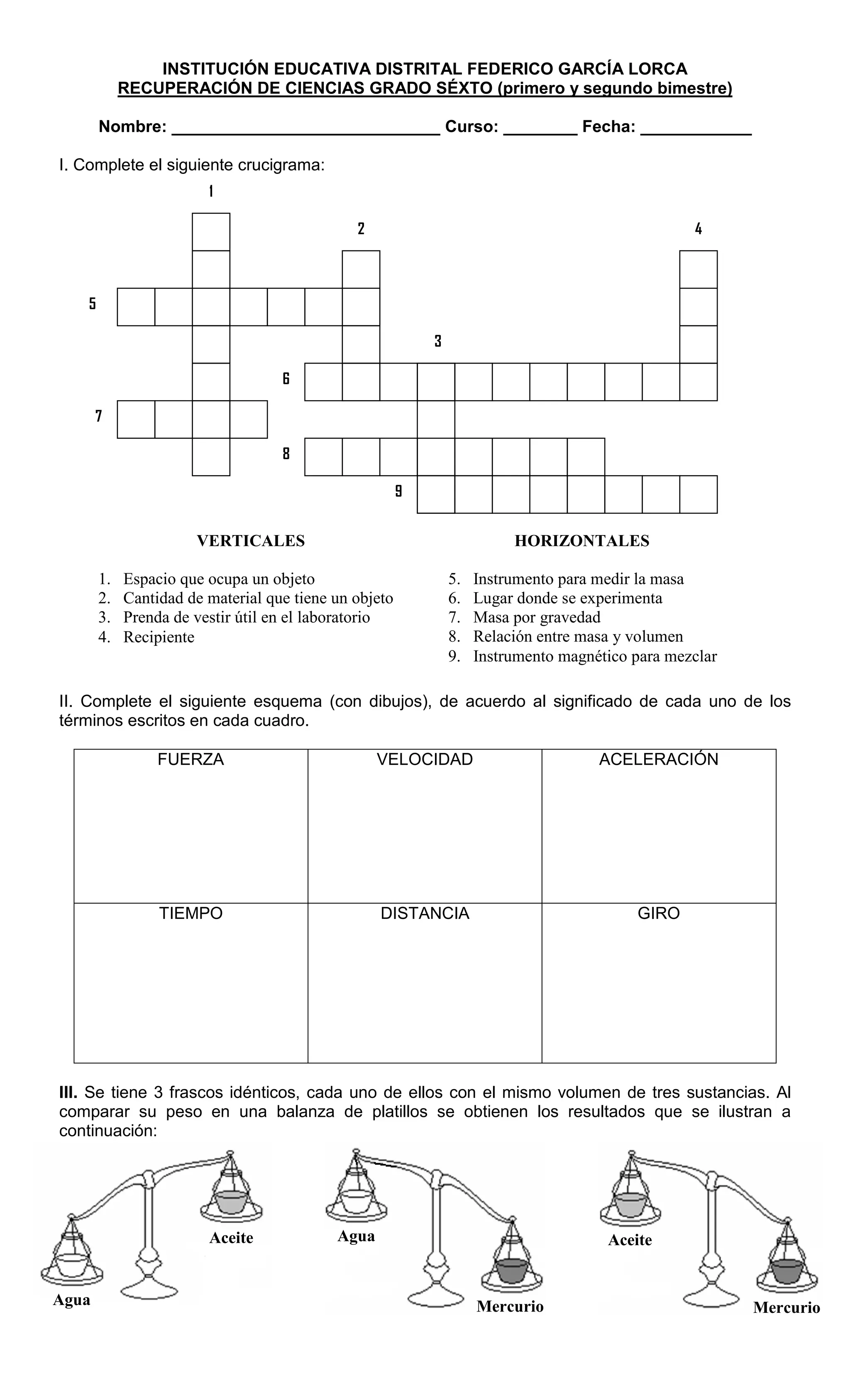 RecuperacióN De Ciencias Grado Sexto | PDF