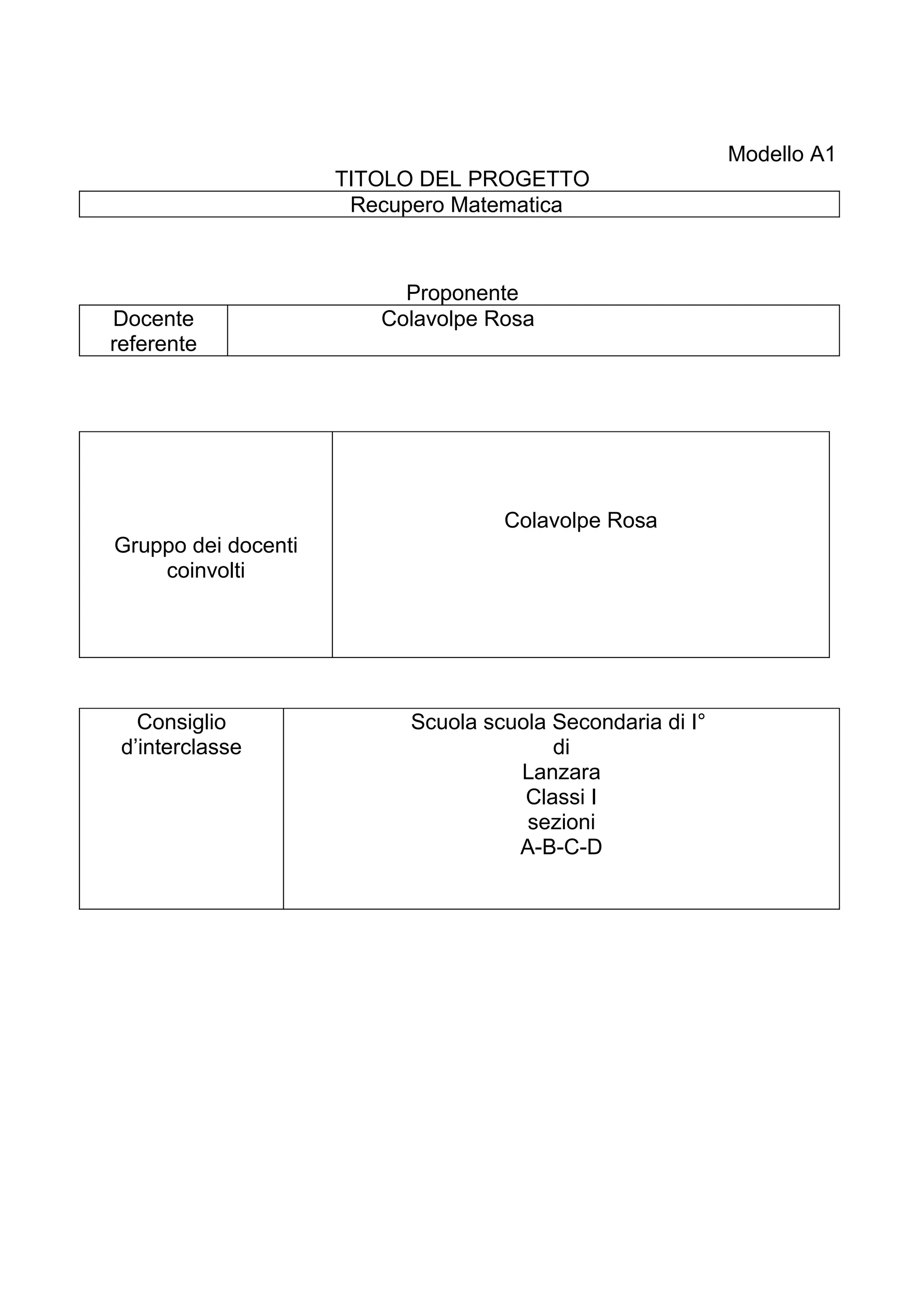 Recupero matematica | DOC