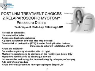 Recurrence of Symptoms after Heller's myotomy- ACHALASIA | PPTX