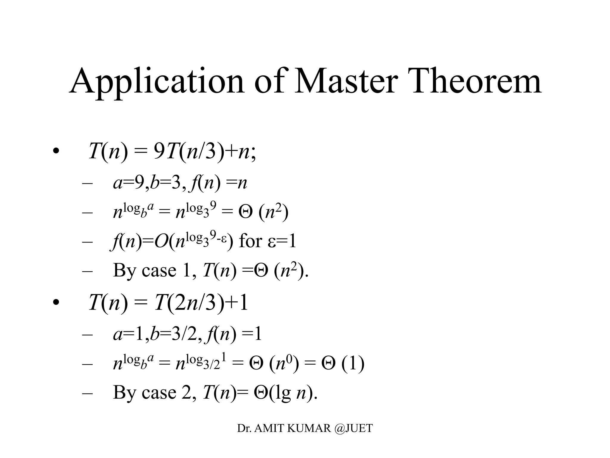 Recurrence and master theorem | PDF