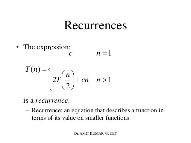 Recurrence and master theorem