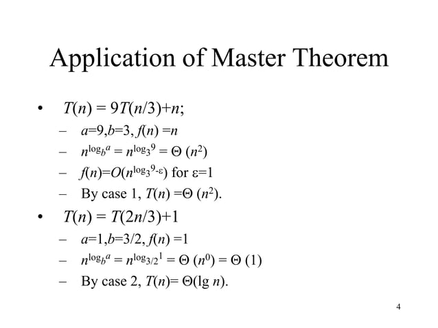 RecurrenceAndMasterTheorem.ppt