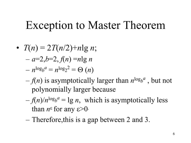 RecurrenceAndMasterTheorem.ppt