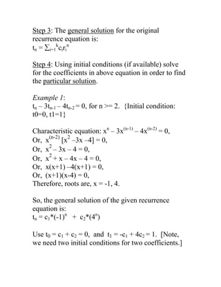 Recurrence equations | DOCX