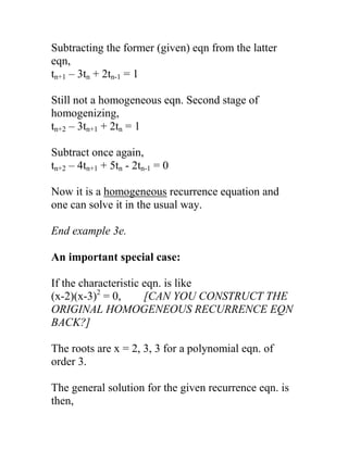 Recurrence equations | DOCX