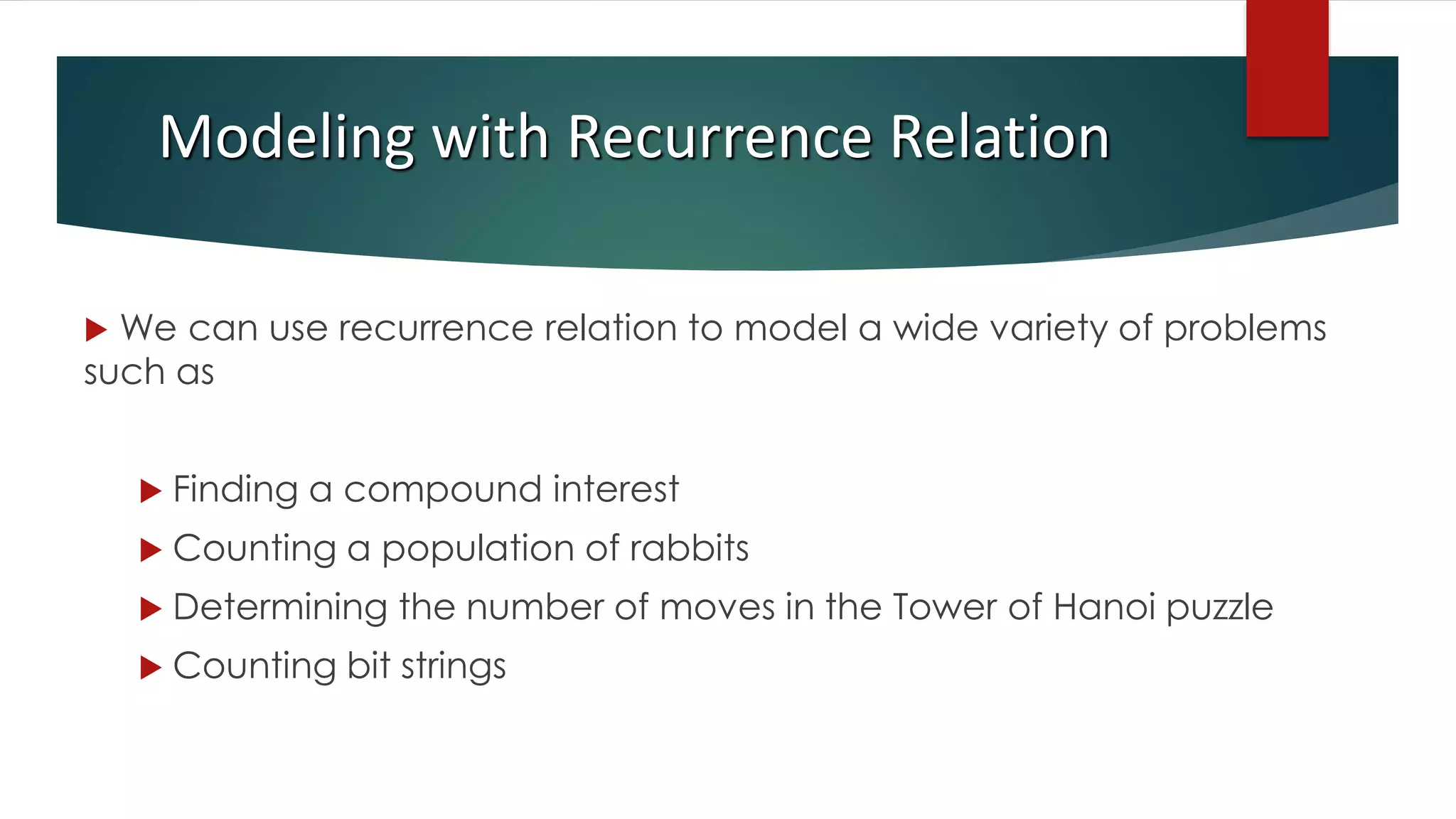 Modeling with Recurrence Relations | PPTX