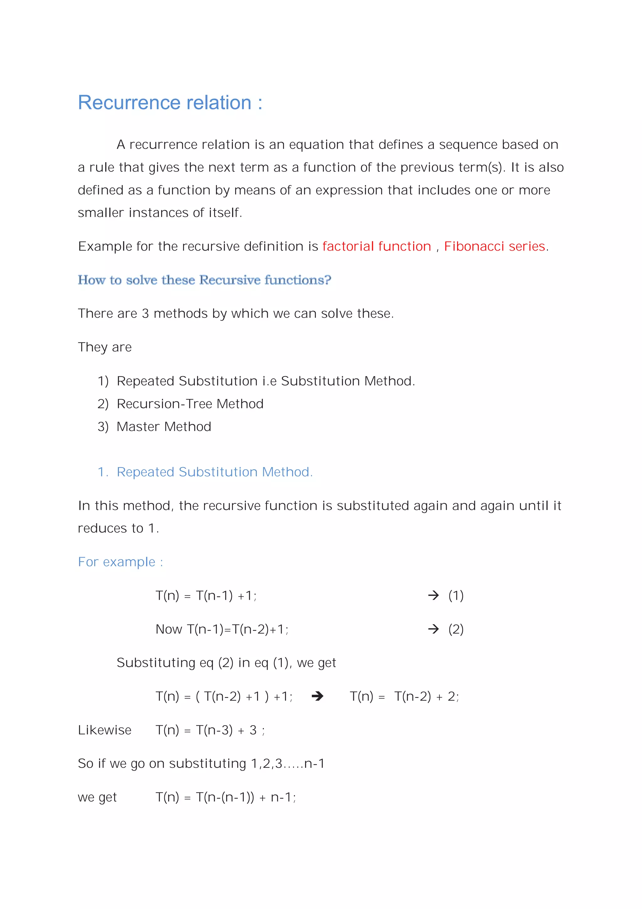 Recurrence relation | PDF