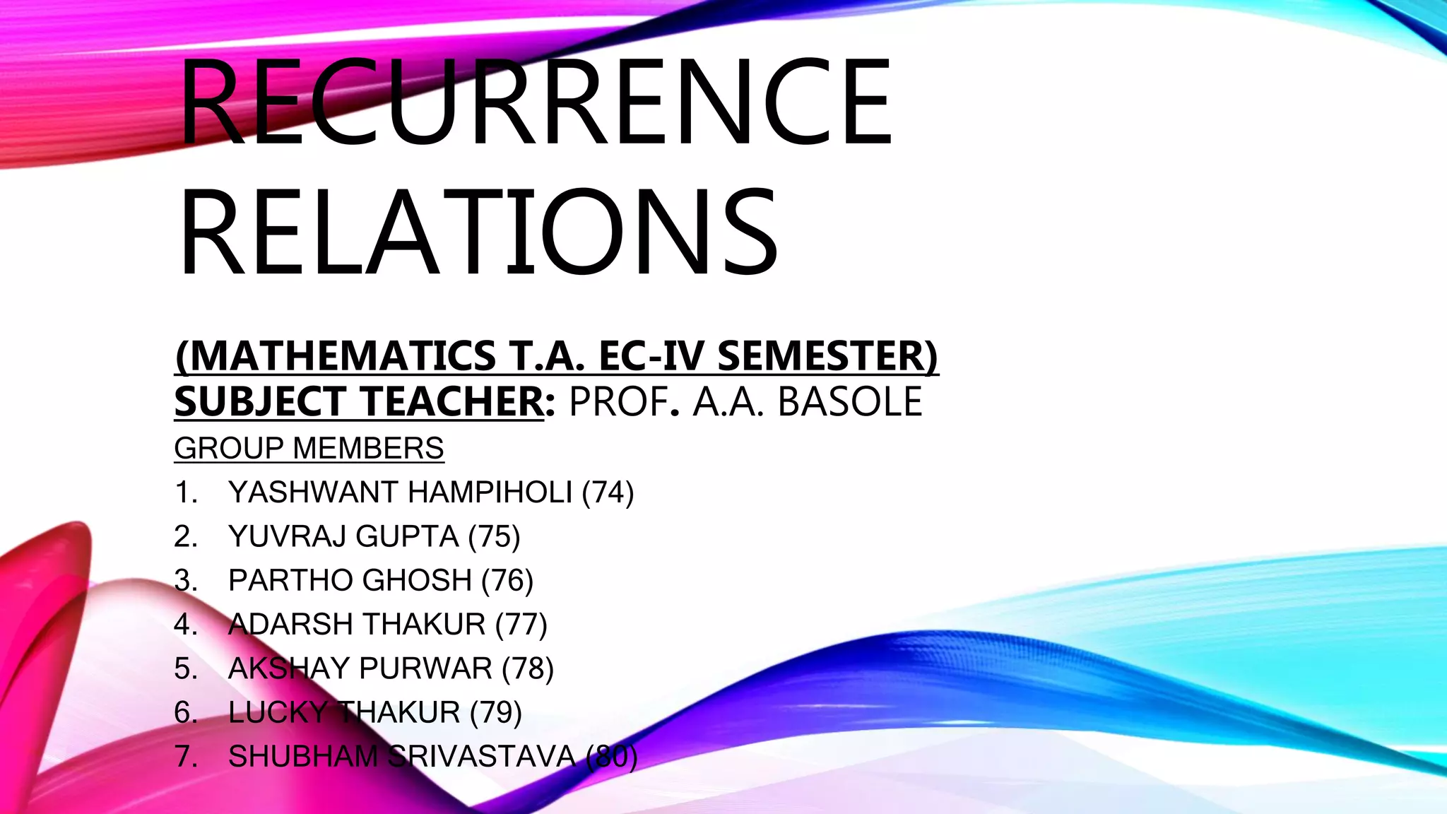 Recurrence Relation Of Bessel S And Legendre S Function Pptx