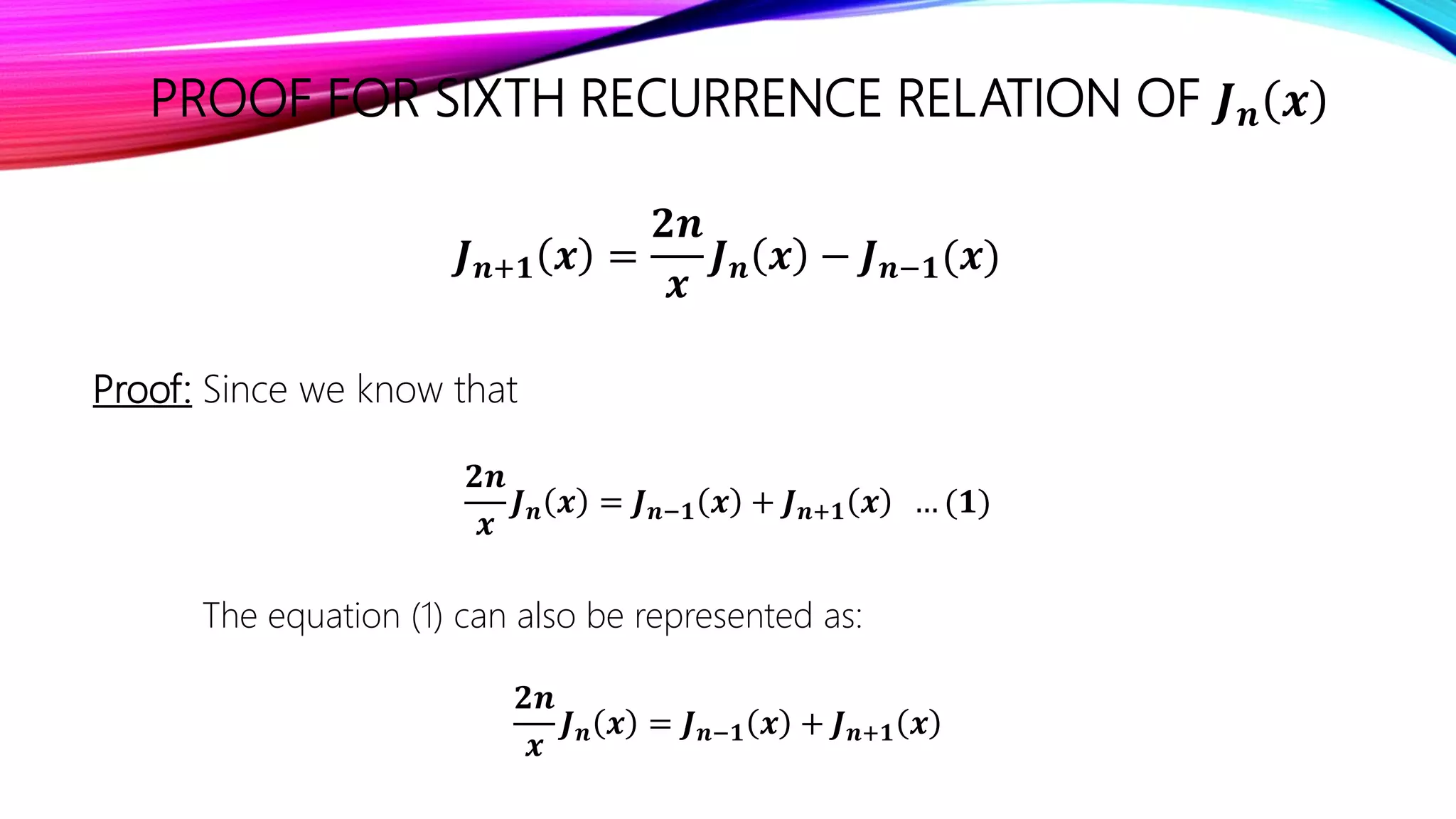 Recurrence Relation Of Bessels And Legendres Function Ppt