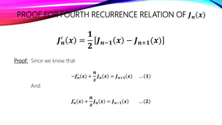 Recurrence relation of Bessel's and Legendre's function | PPTX