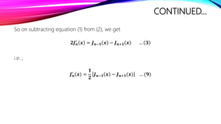 Recurrence relation of Bessel's and Legendre's function | PPTX